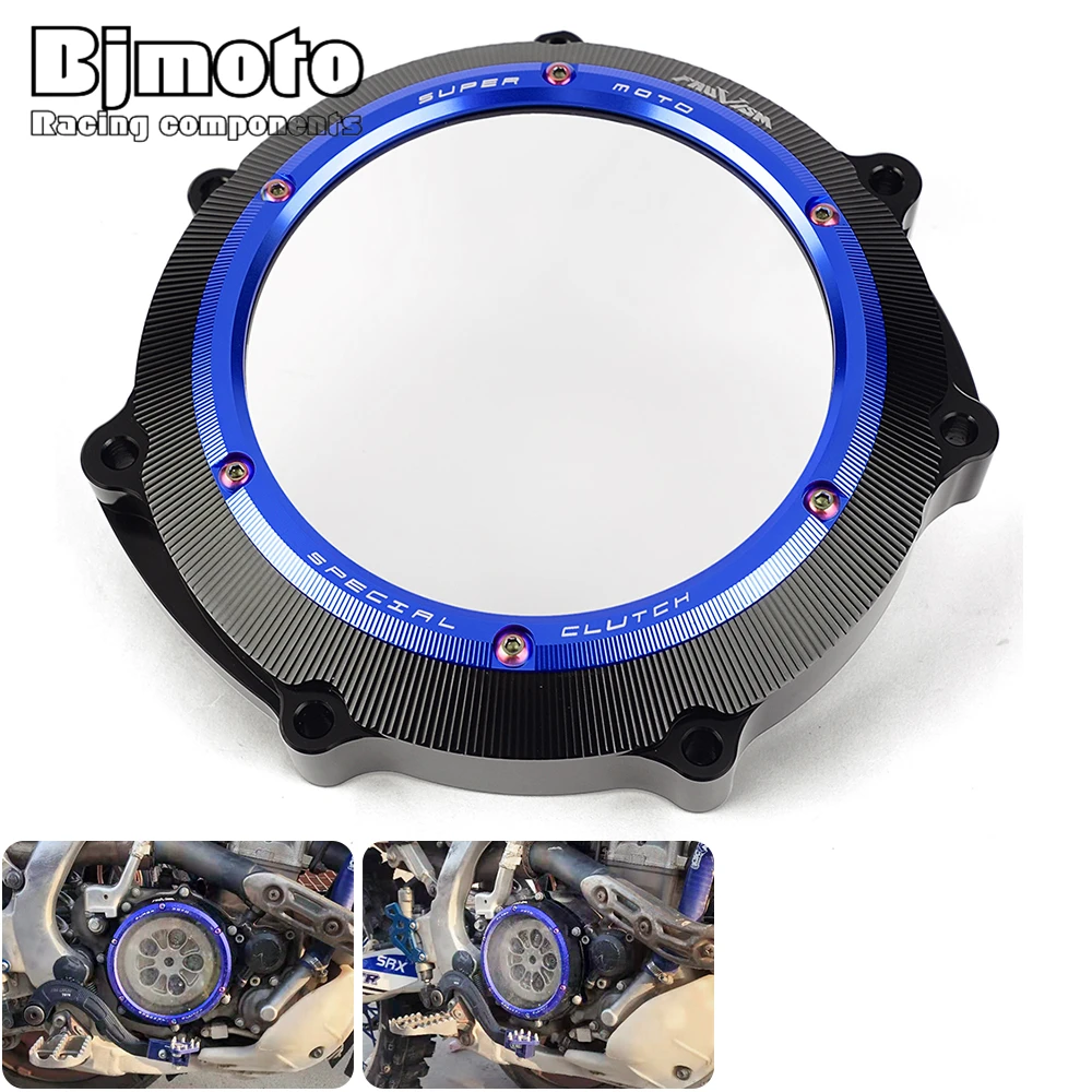 Motorcycle CNC Clear Clutch Cover For Yamaha YZ450F 2003-2009 WR450F ...