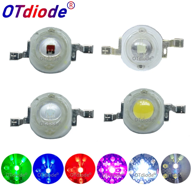 10pcs 1W 3W LED ad alta potenza LED a diodi emettitori di luce Chip SMD ...