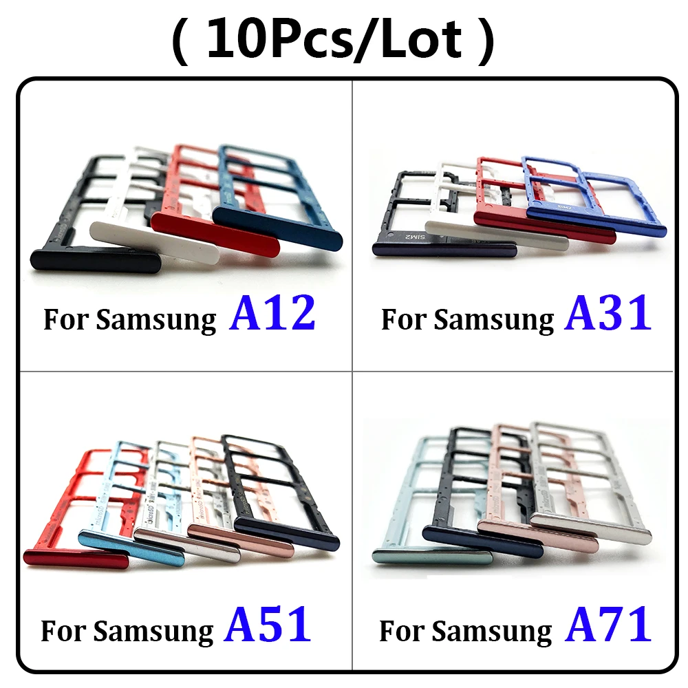 10Pcs-Lot-Dual-SIM-Card-Tray-Slot-Holder-For-Samsung-A12-A125F-A31 ...