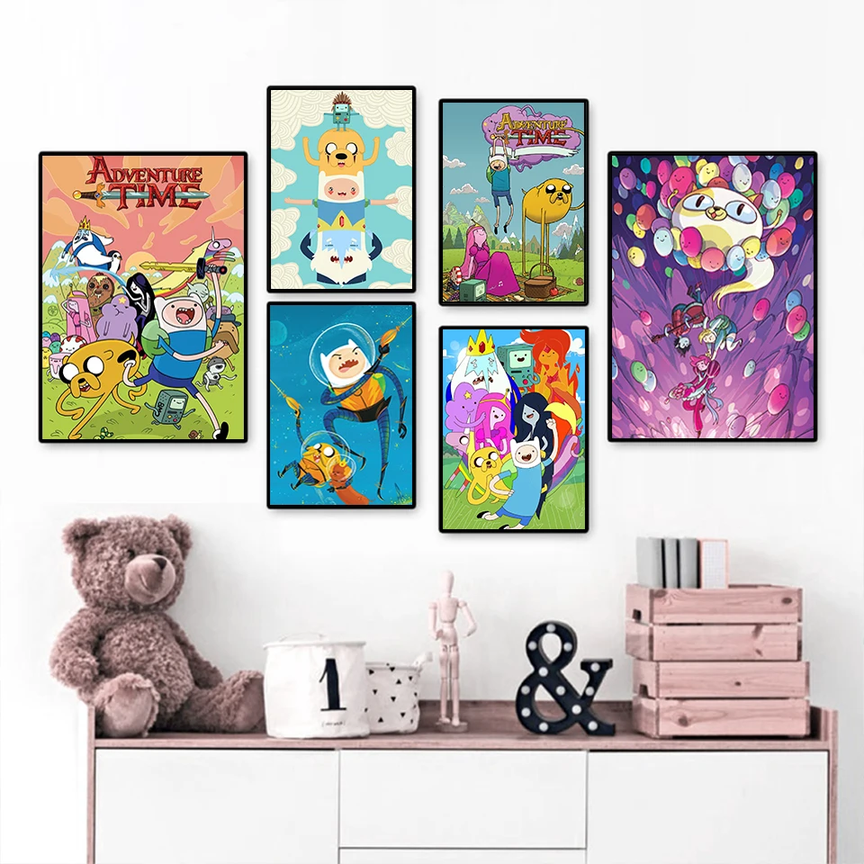 Adventure Time Cartoon HD Wall Art Printed Canvas Poster - KawaiiMerch.com