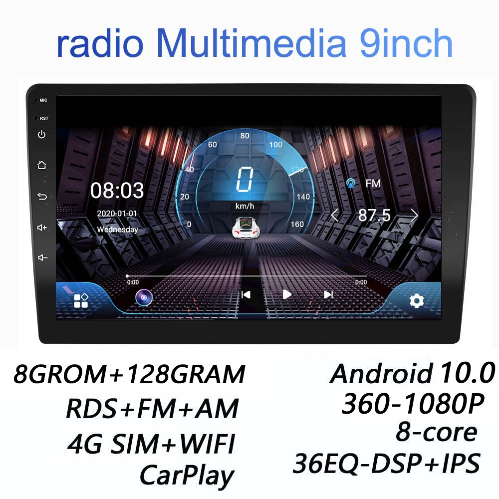 Para Nissan Kia Honda Vw 2 Din Android 10.0 4g + 64g 4g Net 9 Polegada ...
