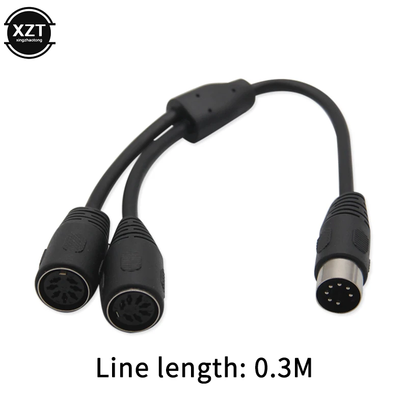 7-Pin-Din-Splitter-Cable-Din-7-Pin-1-Male-to2-female-Stereo-Audio-Cable ...