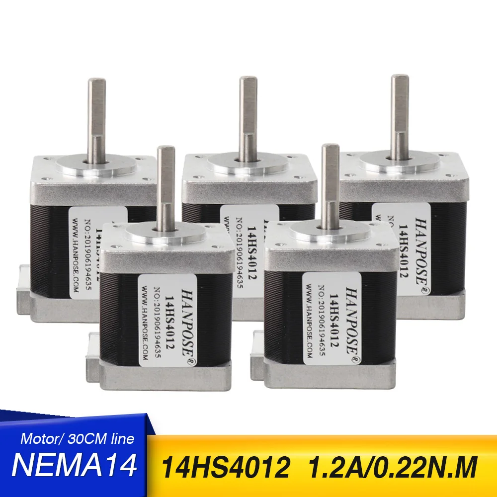 5PCS-2-Phase-14HS4012-NEMA14-Stepper-Motor-1-2A-0-22Nm-4-Leads-H40MM ...