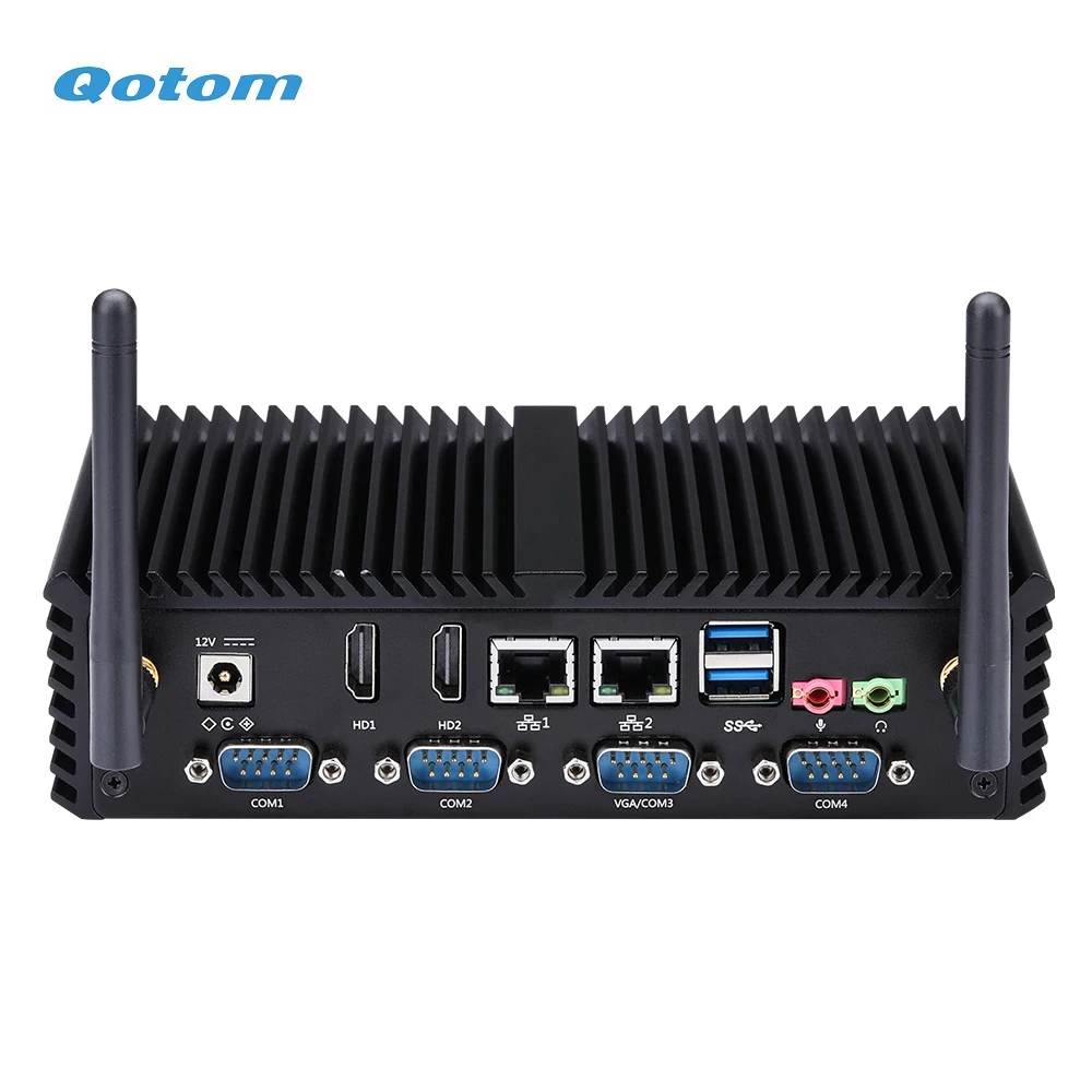 Fanless Mini Industrial PC Dual LAN 6 RS 232 Ports Qotom Mini PC Core i5 Q350P|Mini PC| - AliExpress