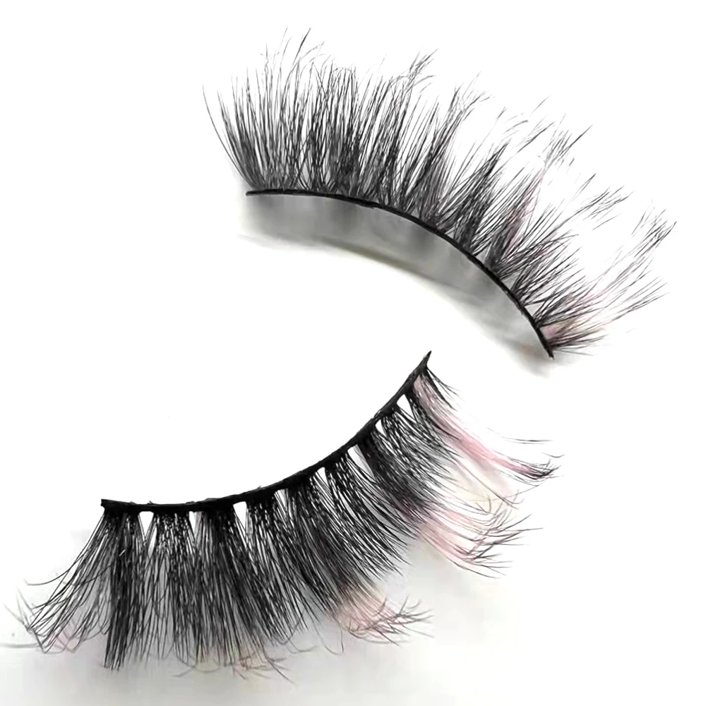 Gradient Color Eyelash Mink 3D Fake Lashes Natural Long 8 23mm Colored ...