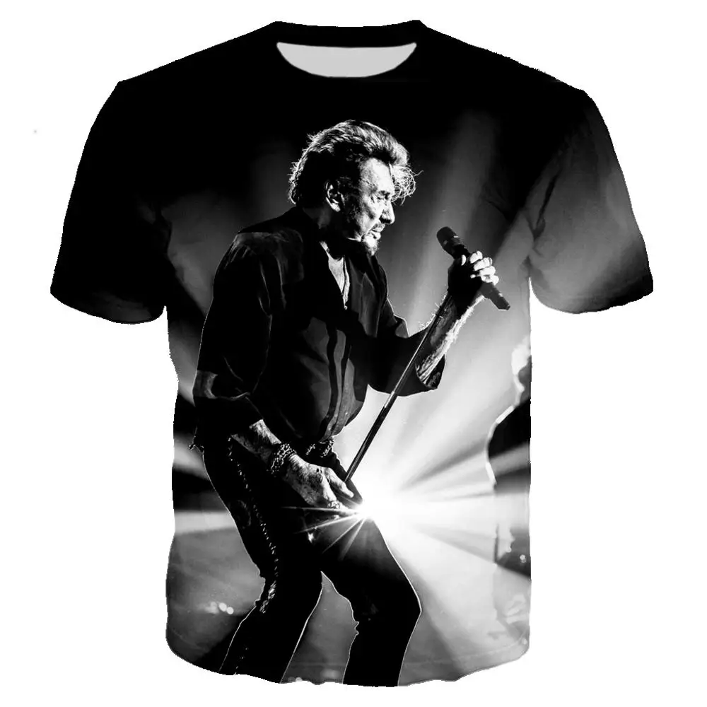 T-shirt-Johnny-Halliday-avec-impression-3D-Streetwear-d-contract ...