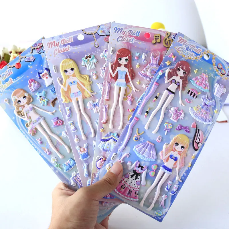 Princess Dress Stickers | Dress Stickers Girl | 3d Princess Dress ...