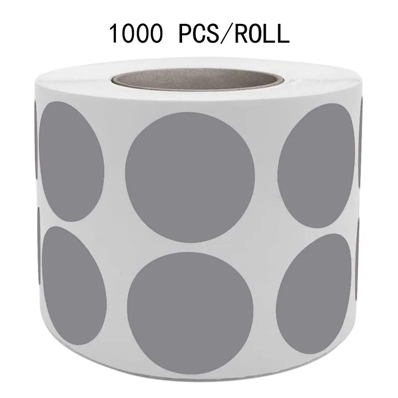 1000-Pcs-Circle-Round-Color-Coded-Adhesive-Label-Grey-Dot-Label ...