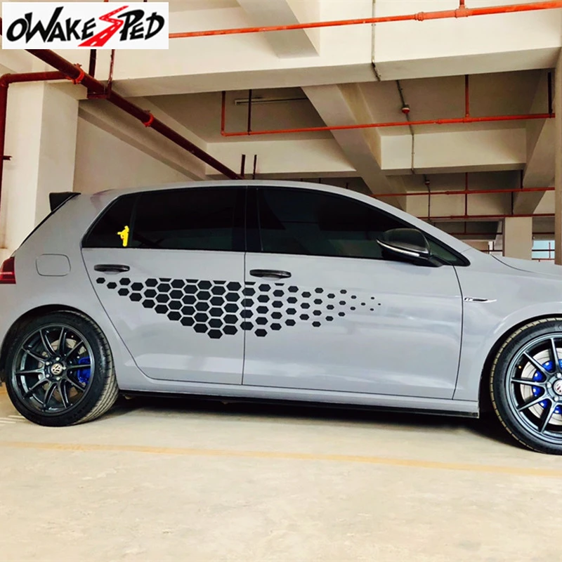 1Set Car Sticker Door Side Skirt Decor Vinyl Decal For Volkswagen Golf ...