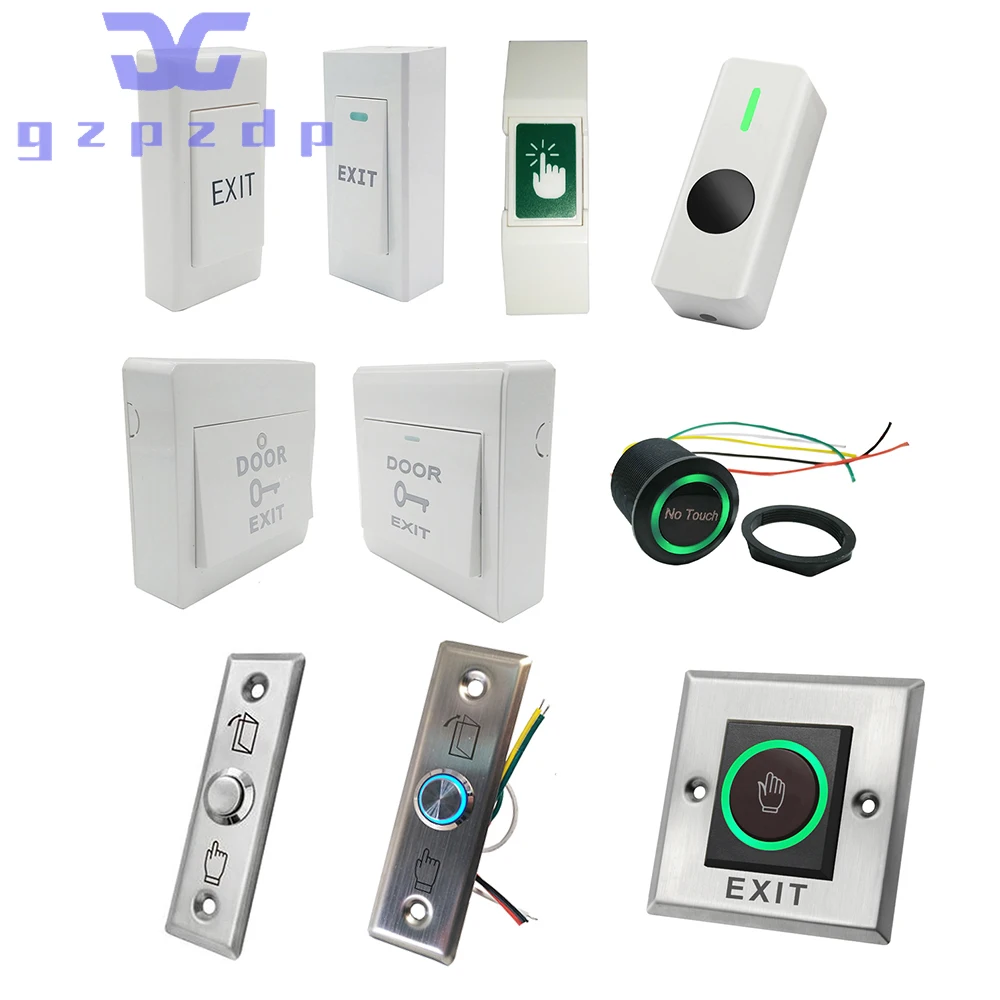 Press Push Exit Electronic Lock Release Switch Optional No Touch Door ...