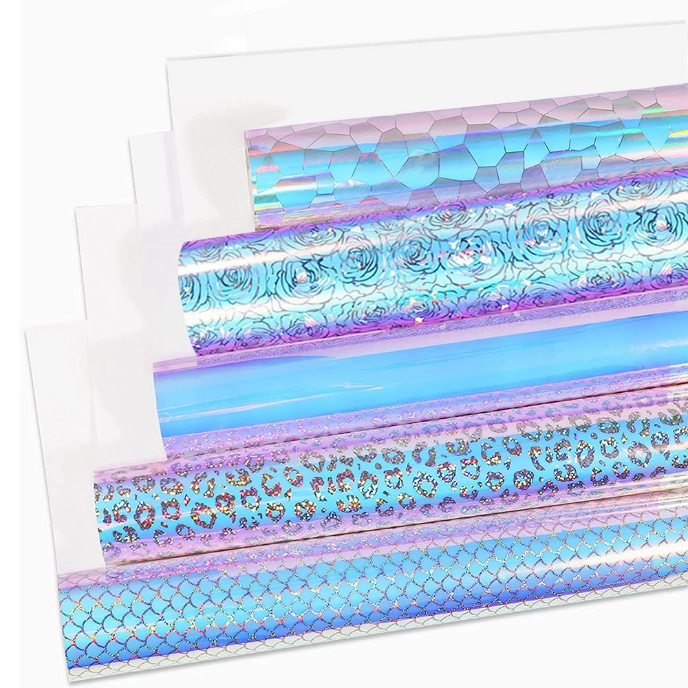 5 Sheets 12"x10" Bundle Blue Gradient Series Adhesive Vinyl Permanent ...