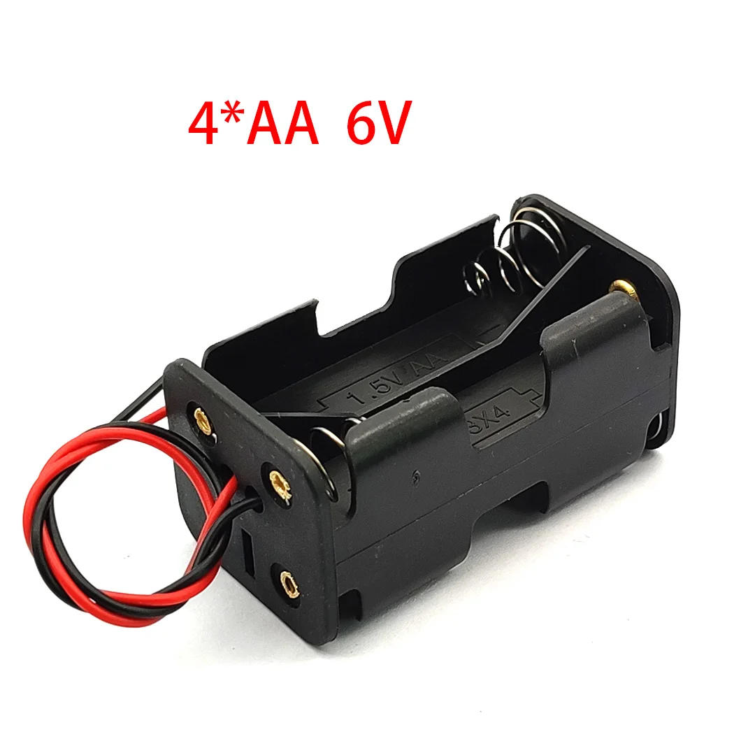 High Quality AA Battery Holder 6V for 4 x AA Batteries Black Plastic ...