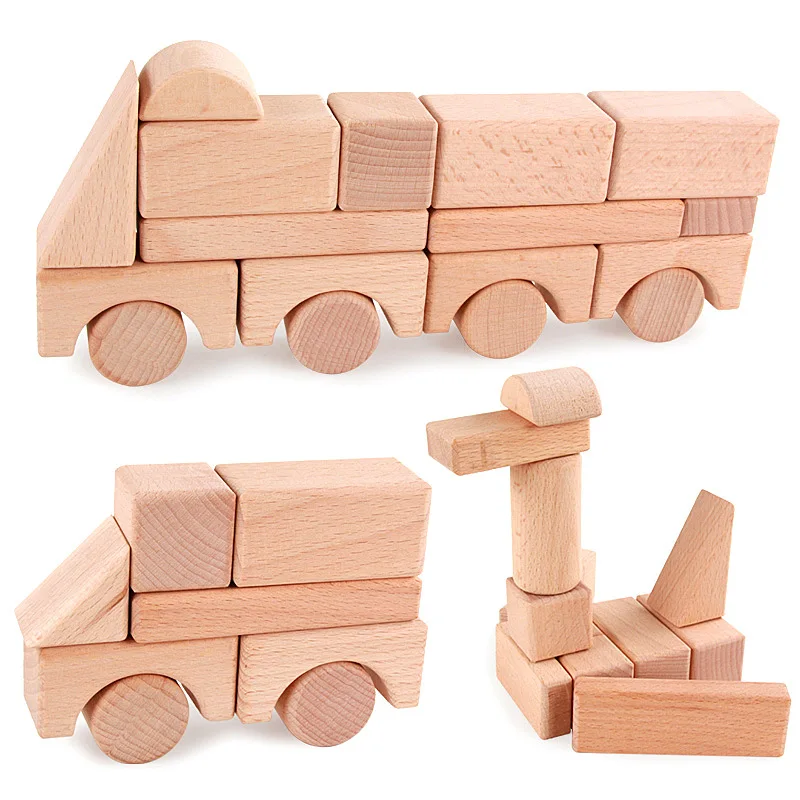 Wooden Block Toys For Children Educational Building Blocks Unpainted ...