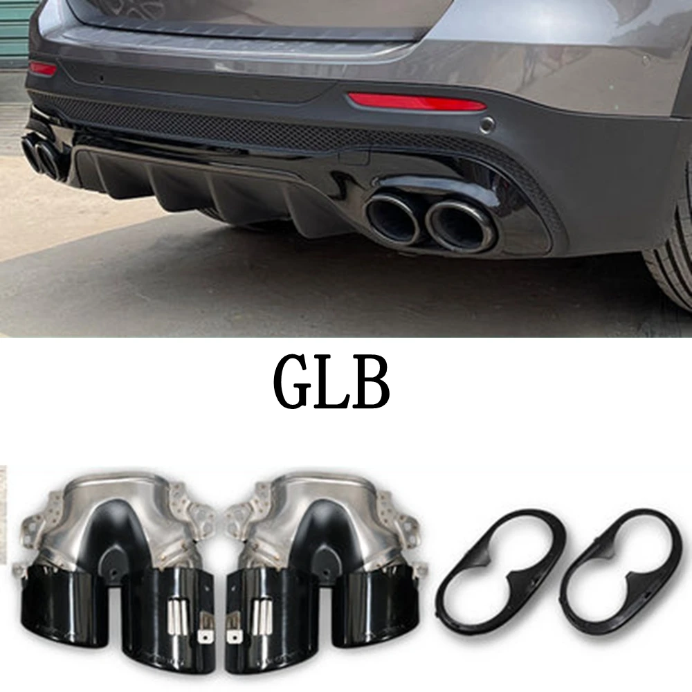 Rear Bumper Turbo Muffler Exhaust Tips Pipe Exits For Mercedes Benz GLB ...