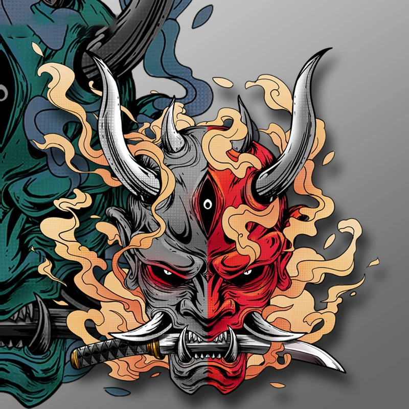 Noizzy-Japanese-Prajna-Car-Stickers-Hannya-Auto-Decal-Red-Demon-Window ...