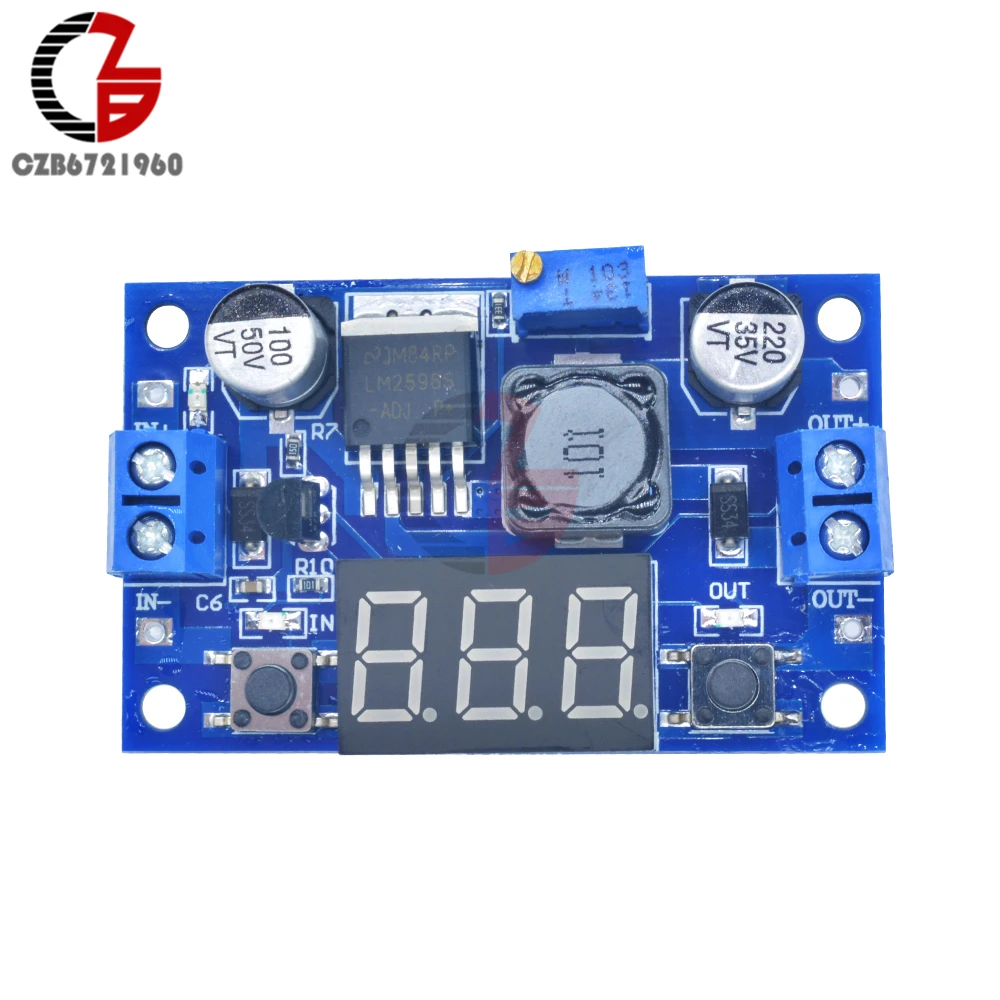LM2596 2A Buck Step-down Power Converter Module LED Voltmeter hall road