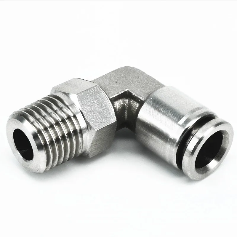 304 PL series stainless steel quick insert right Angle elbow connector ...