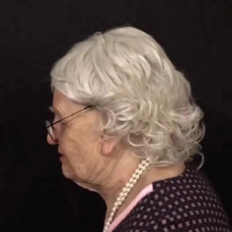 Halloween Granny Wrinkle Face Scary Head Cosplay Mask With Wig ...