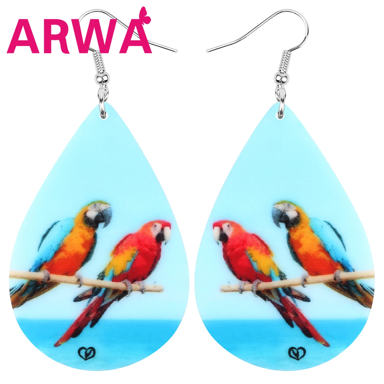 Bonsny หยดน้ำอะคริลิคคู่ Macaw Parrot BIRD ต่างหูสัตว์ DROP Dangle ...