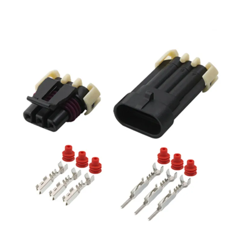 3pin masculino e feminino pa66 para delphi sensor de carro conector ...