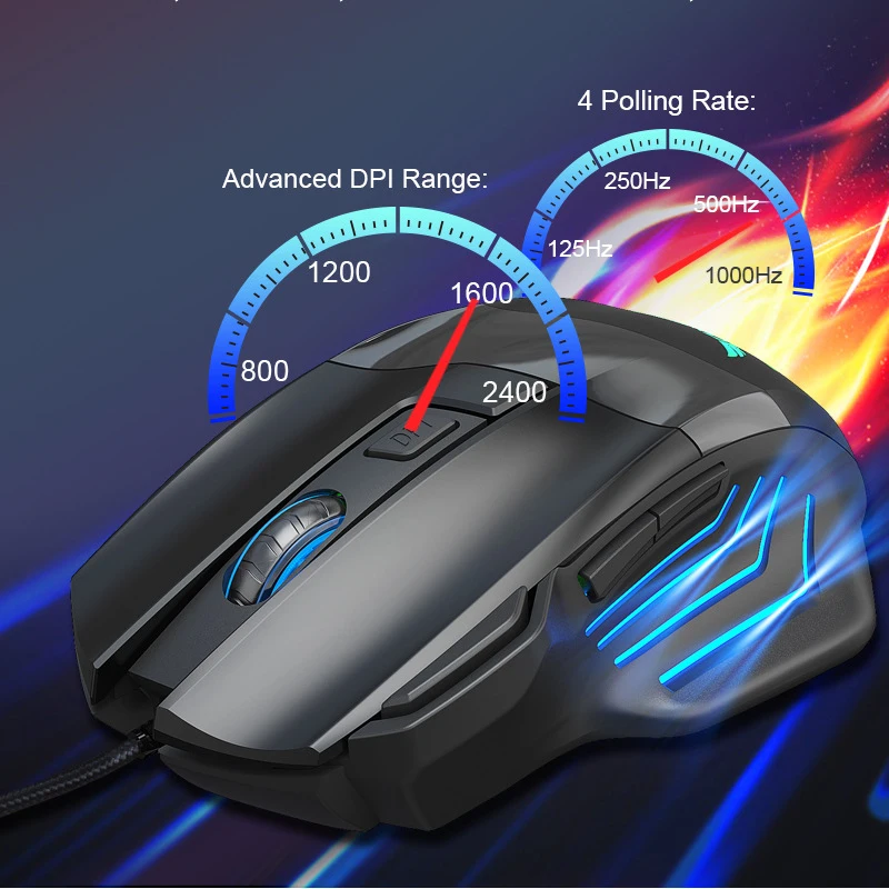 1PC G200 Wired Gaming Mouse LED 2400 DPI USB Ergonomic Computer Mouse ...