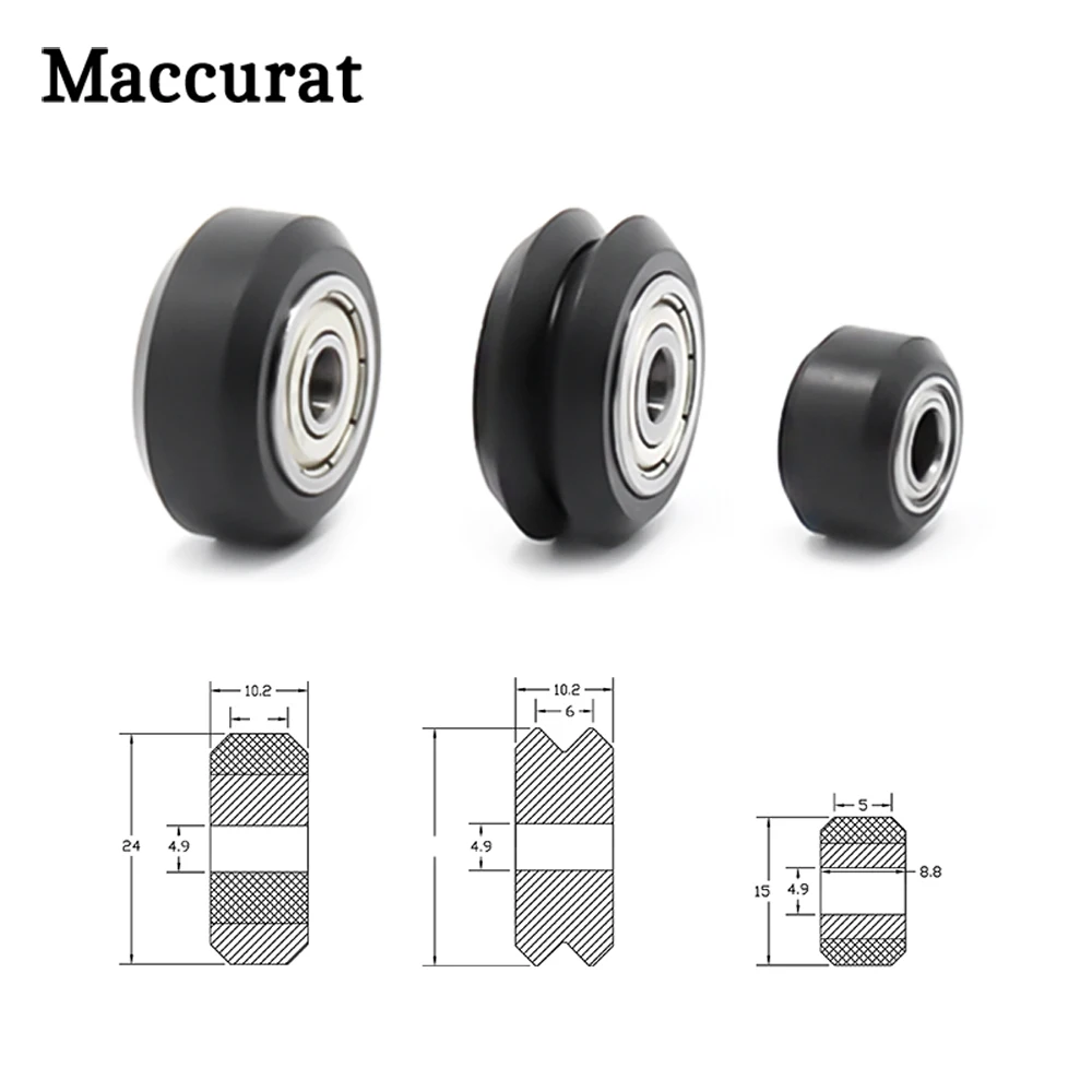 1pc CNC Wheels Plastic POM Small&Big Passive Round Wheel Perlin Wheel ...