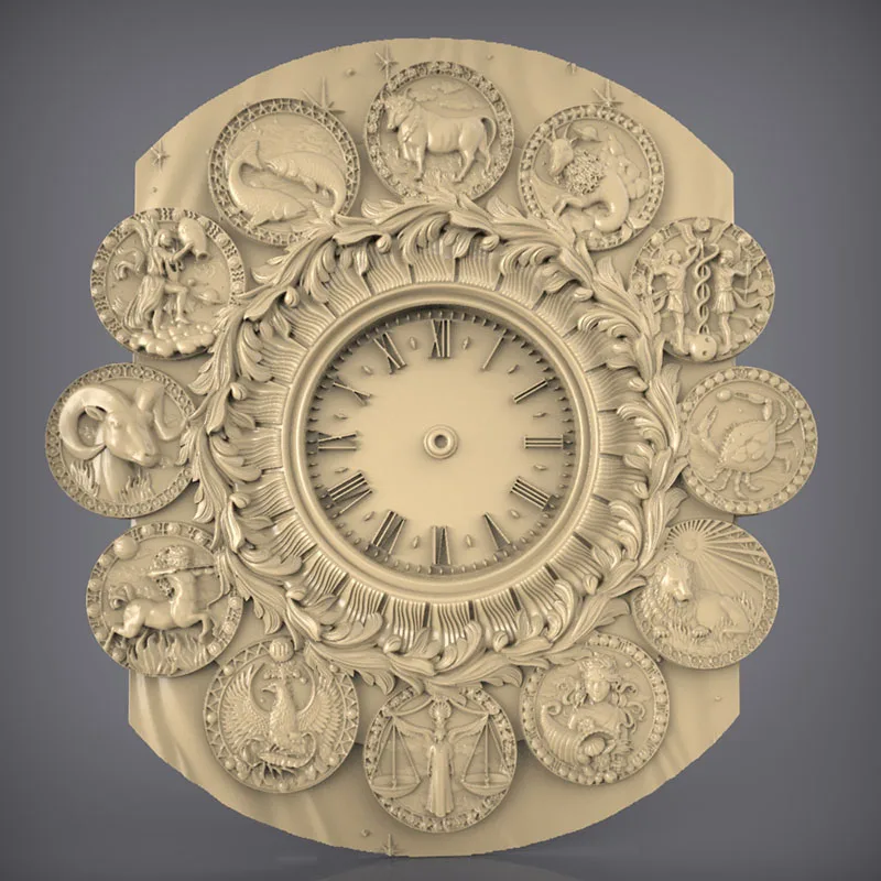 Art & Collectibles 3d STL model for CNC Router and 3d printing round clock Art Objects etna.com.pe