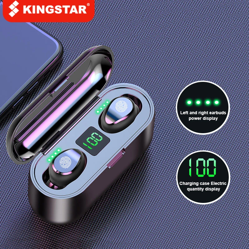KINGSTAR auriculares inalámbricos F9 con TWS, cascos con Bluetooth y micrófono, estéreo HIFI ...