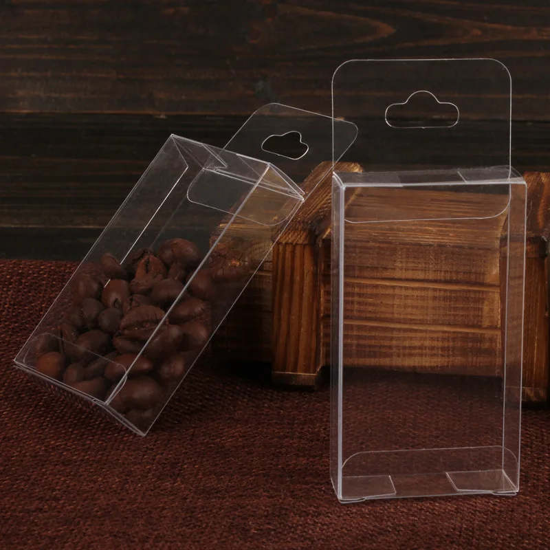 100Pcs/Lot PVC 15MMX40MMX70MM Clear Plastic Packaging Boxes with Hang ...