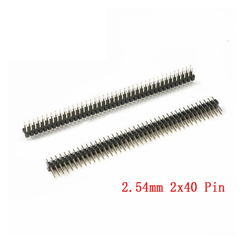 10Pcs 2.54mm 2x40 Pin 80 Pin copper Pitch Male Double Row Pin Header Strip Straight Needle ...
