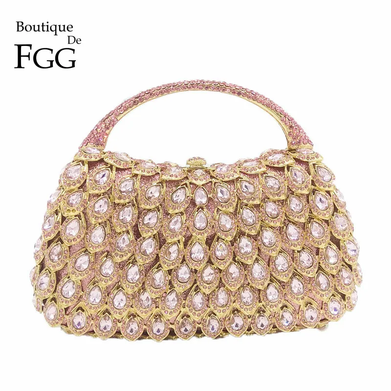 Boutique De FGG Bolso De mano con diamantes De imitación De cristal ...