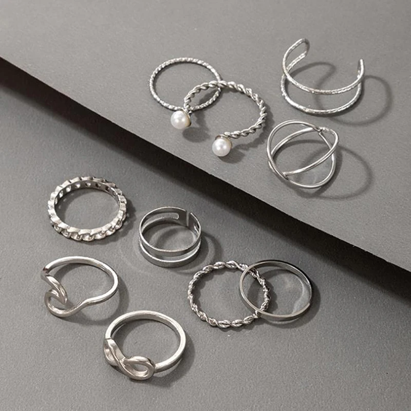 10Pcs/set Stainless Steel Ring Halloween Rings For Women Jewelry ...