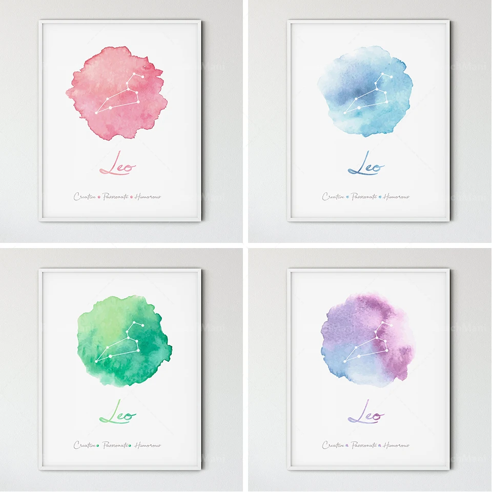 Leo Zodiac Print Zodiac Poster Leo Zodiac Printable Black and White ...