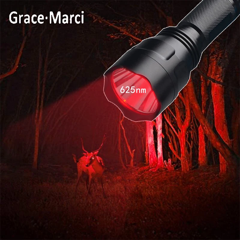 Portable-3-Modes-High-Power-Red-Flashlight-600lm-3w-LED-Red-Light ...