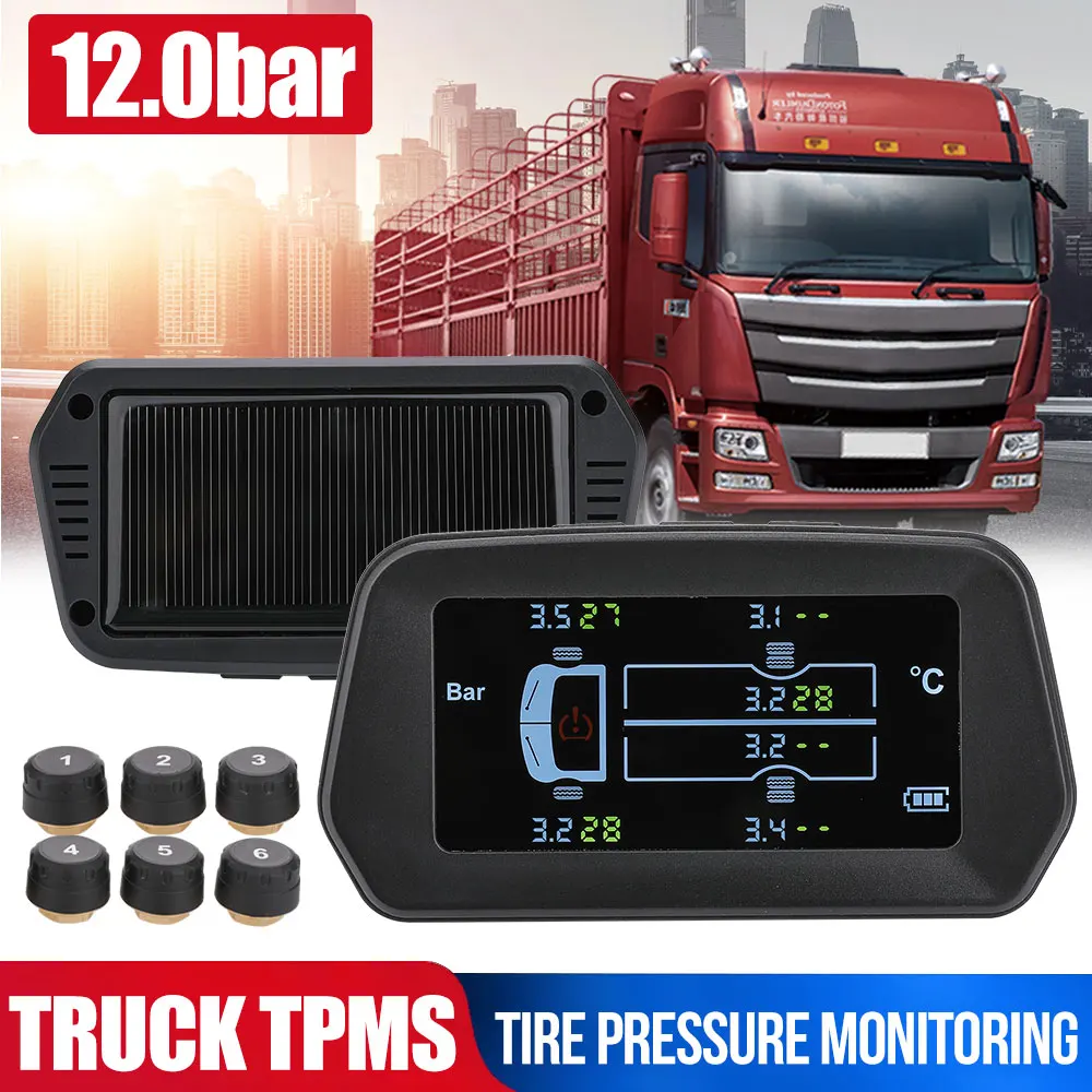 Sistema de Monitoreo de presión de neumáticos, 12,0 Bar, TPMS, Sensor externo, Monitor de ...