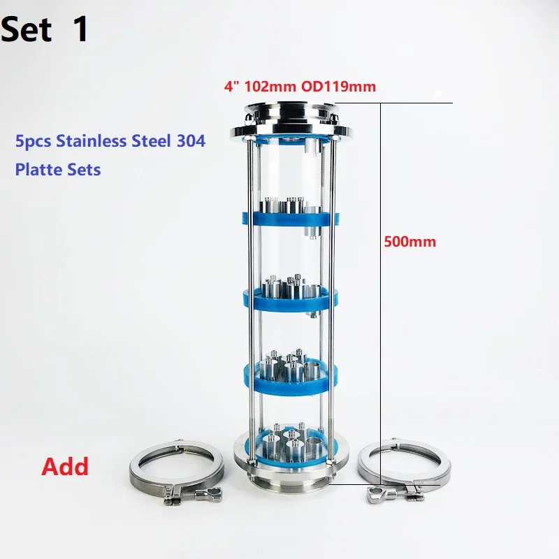 New 4" Distillation Lens Column With 5pcs Stainless Steel 304 Platte ...