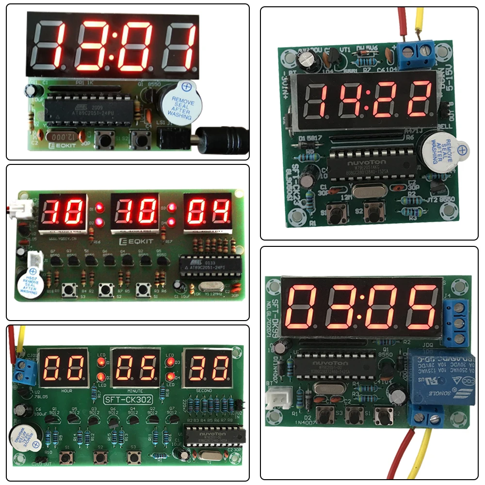 AT89C2051-4Bits-6Bits-LED-Digital-Clock-Module-Timer-Alarm-Clock ...