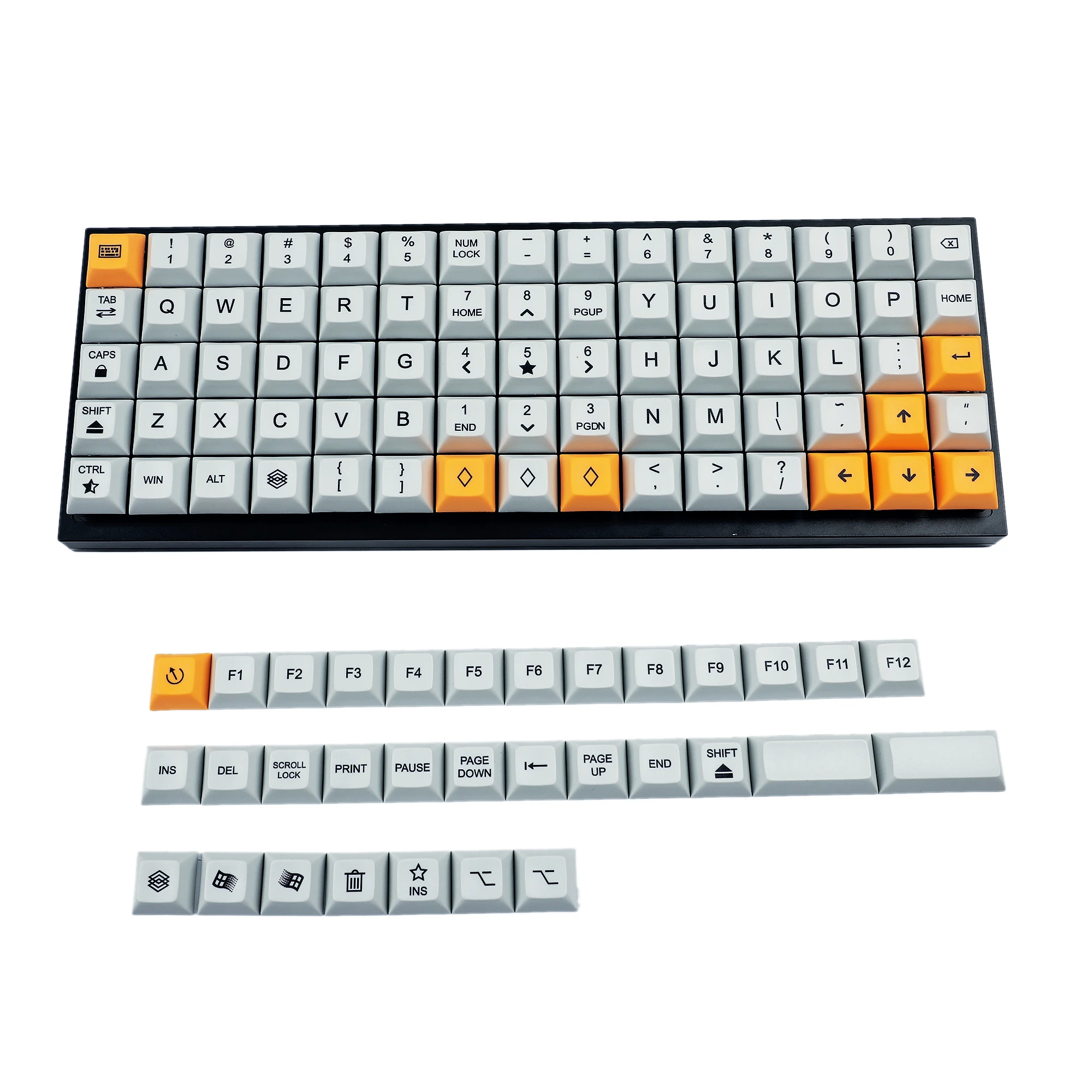 Dsa Profile 75 Keys Dye Sub Pbt Suitable For Ortholinear Layout Keycaps ...