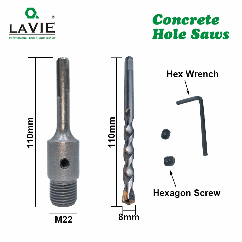 ENCLUME,30mm and adaptor 110--Tige de scie cloche pour béton SDS PLUS ...