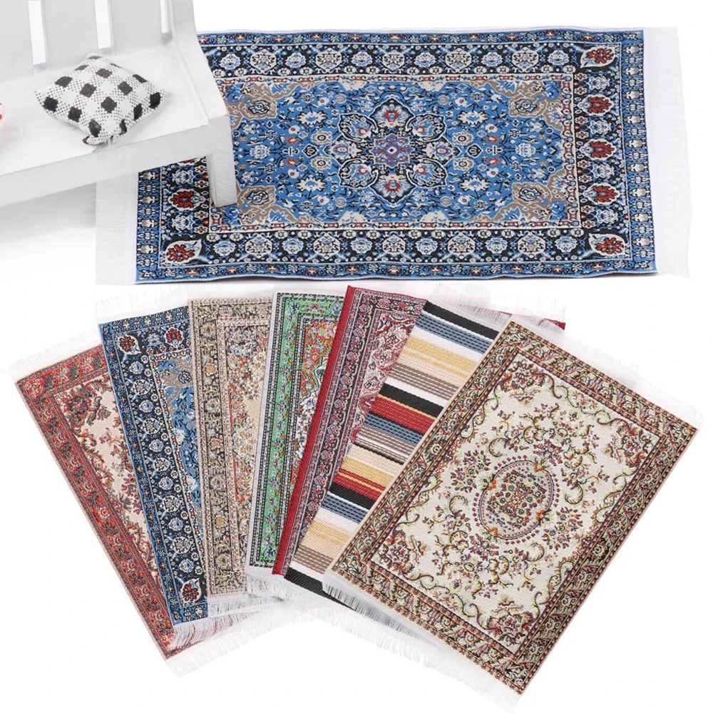 1 Pc Miniature Dollhouse Carpet Turkish Style Playing House Mini House ...