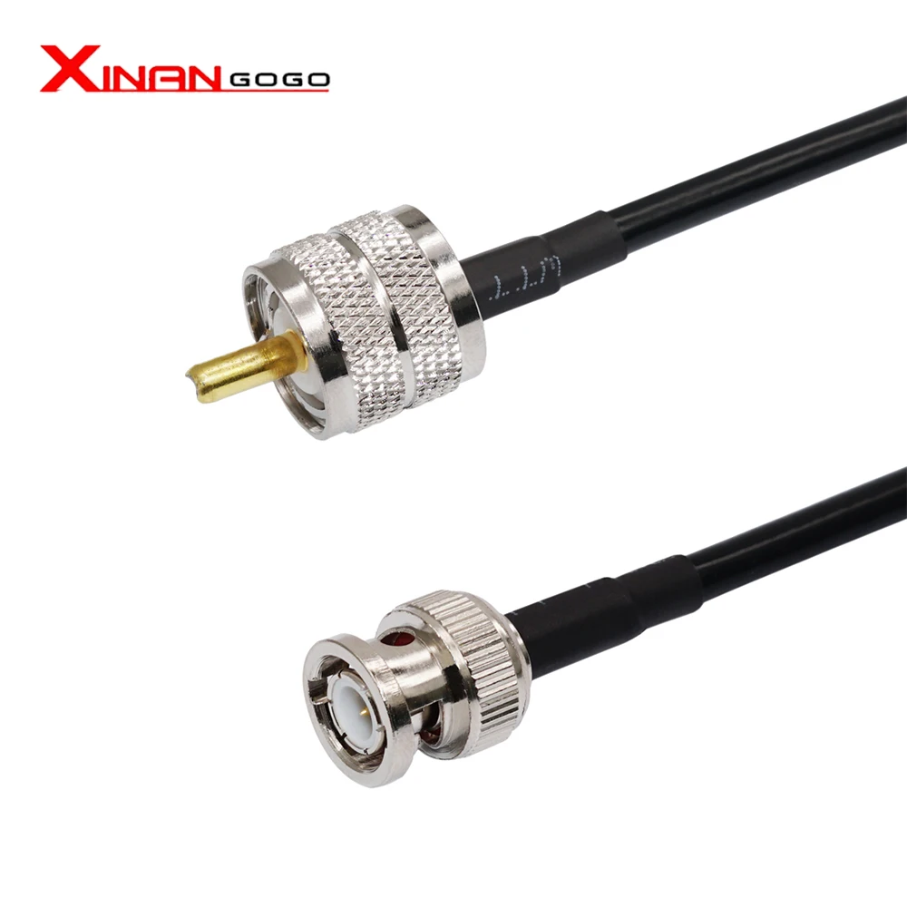 Xinangogo 1pcs UHF para BNC extensão cabo UHF macho para BNC macho RG58 ...