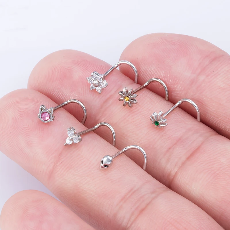 1pc-CZ-Crystal-Nose-Stud-Piercing-Stainless-Steel-Nose-Rings-Nostril ...