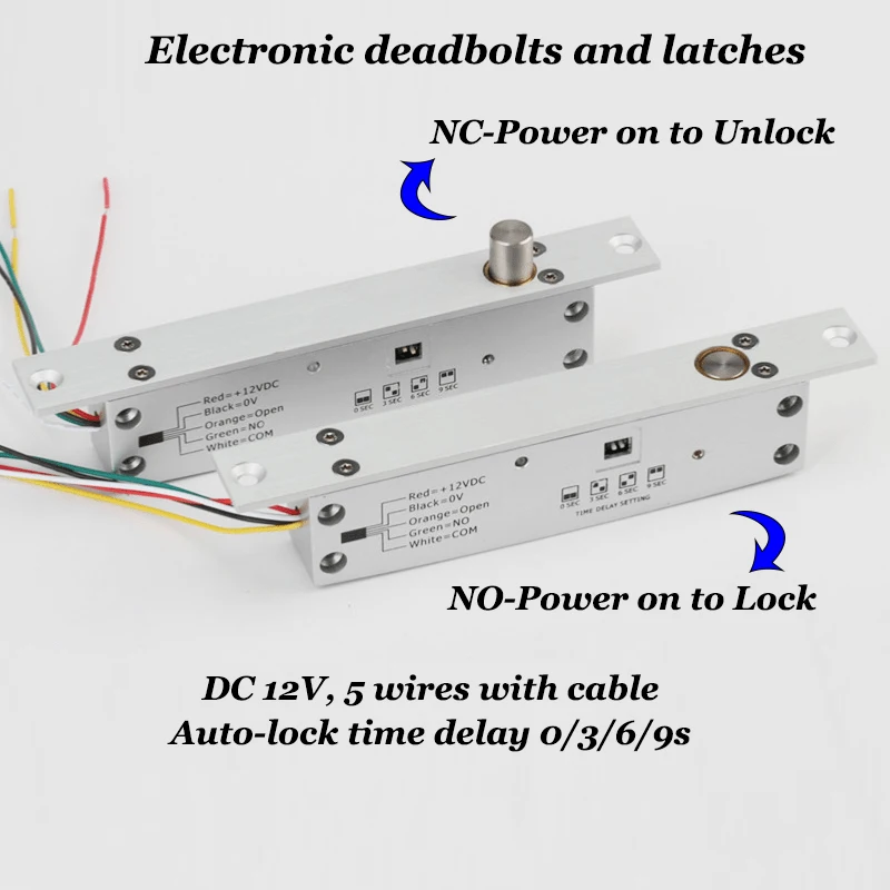 Electric Deadbolt and Latch DC12V Electric Door Lock Mortise Bolt Lock ...