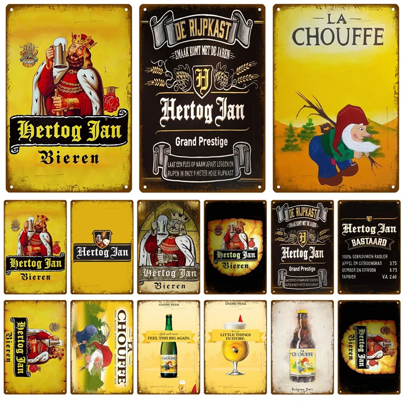 La Chouffe Retro Hertog Jan Metal Sign Tin Teken Whisky België Bier ...