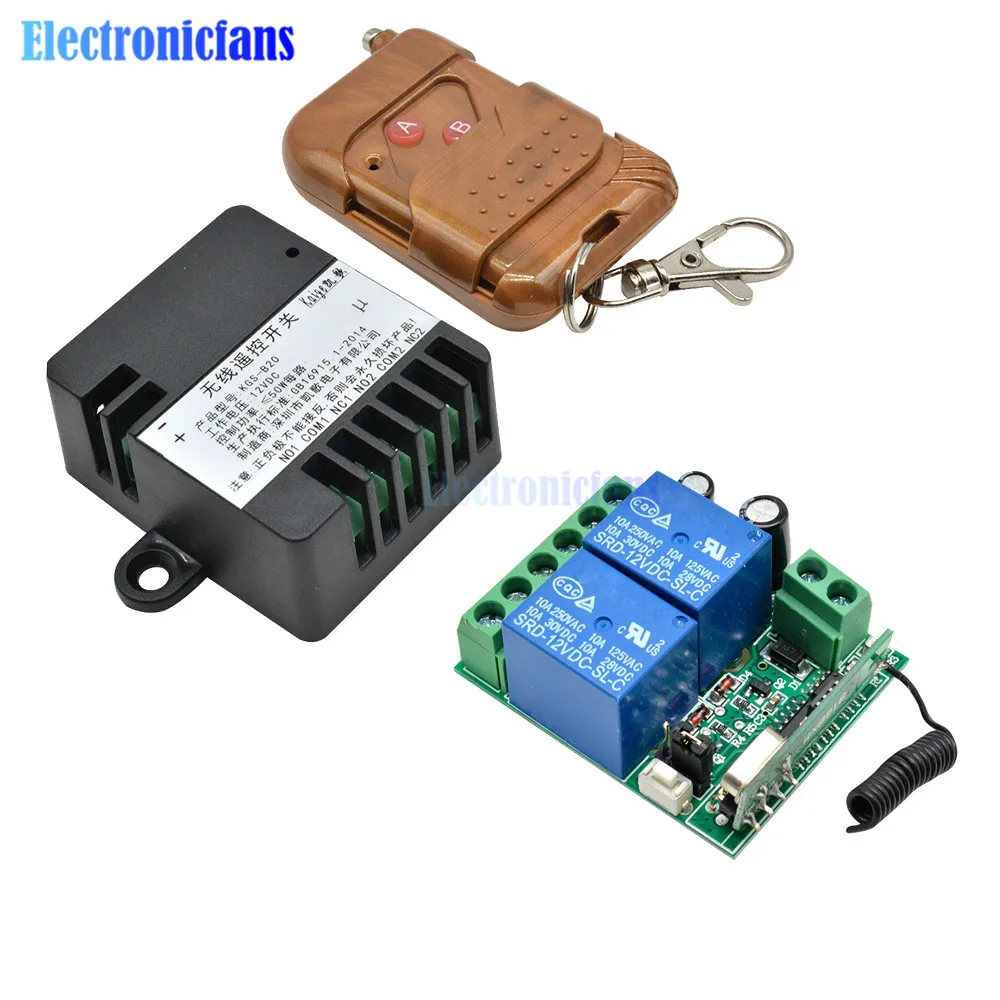 DC-12V-Wireless-RF-Remote-Control-Switch-Transmitter-Receiver-2-Channel ...