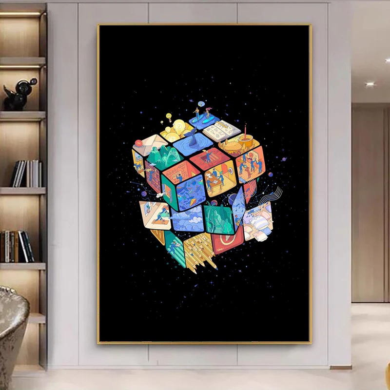 Rubik-s-Cube-Graffiti-Art-Canvas-Posters-and-Prints-Street-Wall-Art ...