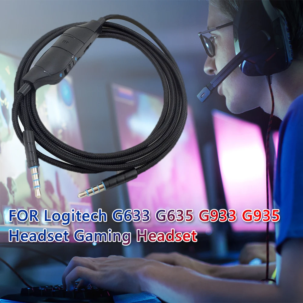 1.5m 헤드폰 오디오 케이블 교체형 휴대용 게임용 헤드셋 Logitech G633 G635 G933 G935 용 와이어 라인 ...