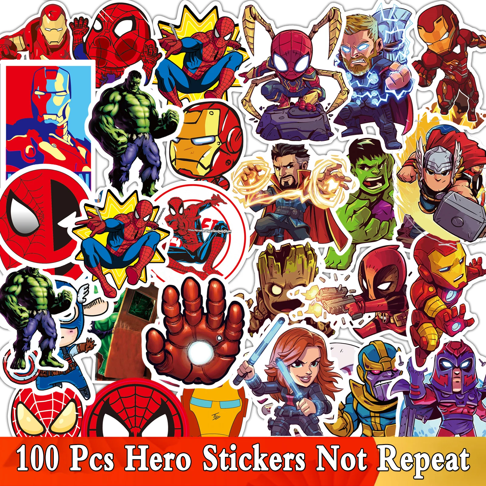 100-Pcs-Lot-JDM-Super-Hero-Stickers-Cool-Funny-Waterproof-Graffiti ...