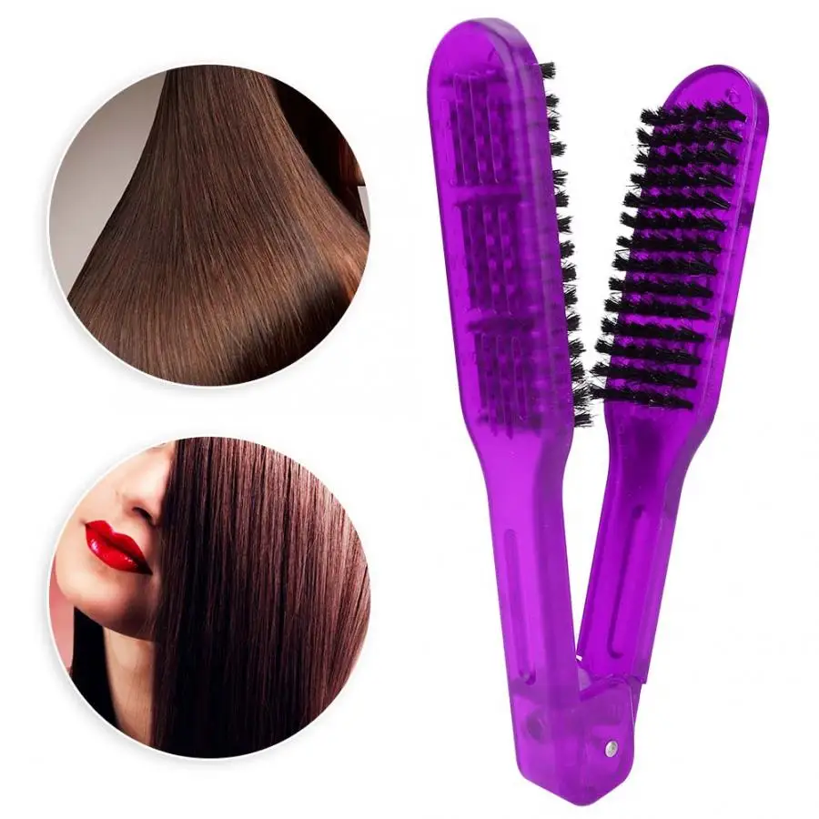 Hair Hairdressing Double Sided Brush Clamp Natural Anti-static Plywood ...
