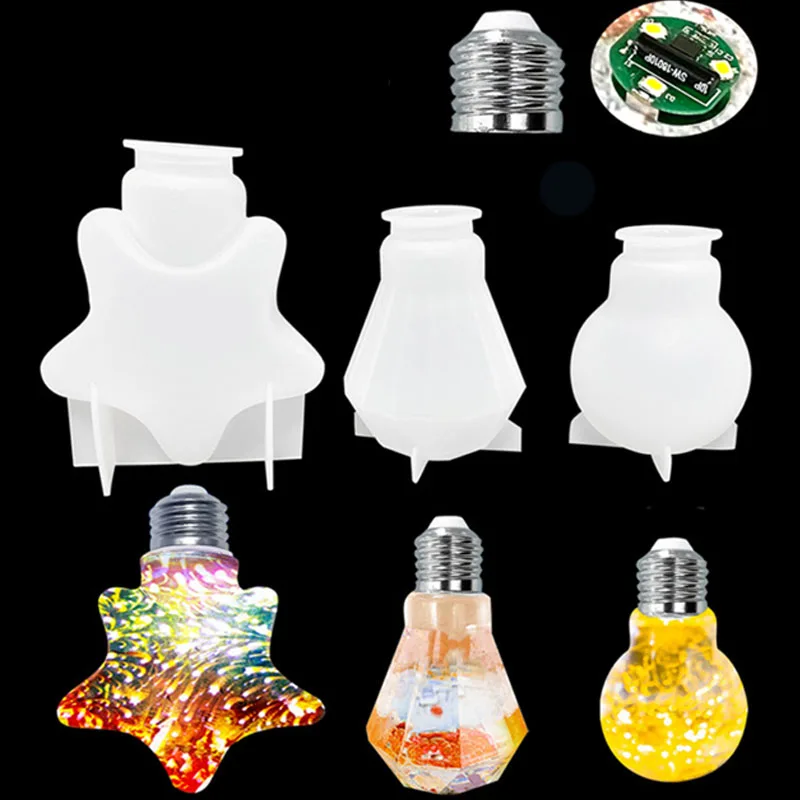 LED-Bulb-Silicone-Resin-Molds-Light-Molds-Kit-Crystal-Lamp-Molds-DIY ...